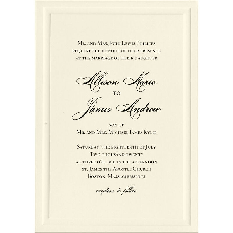 Custom Embossed Elegance Invitations