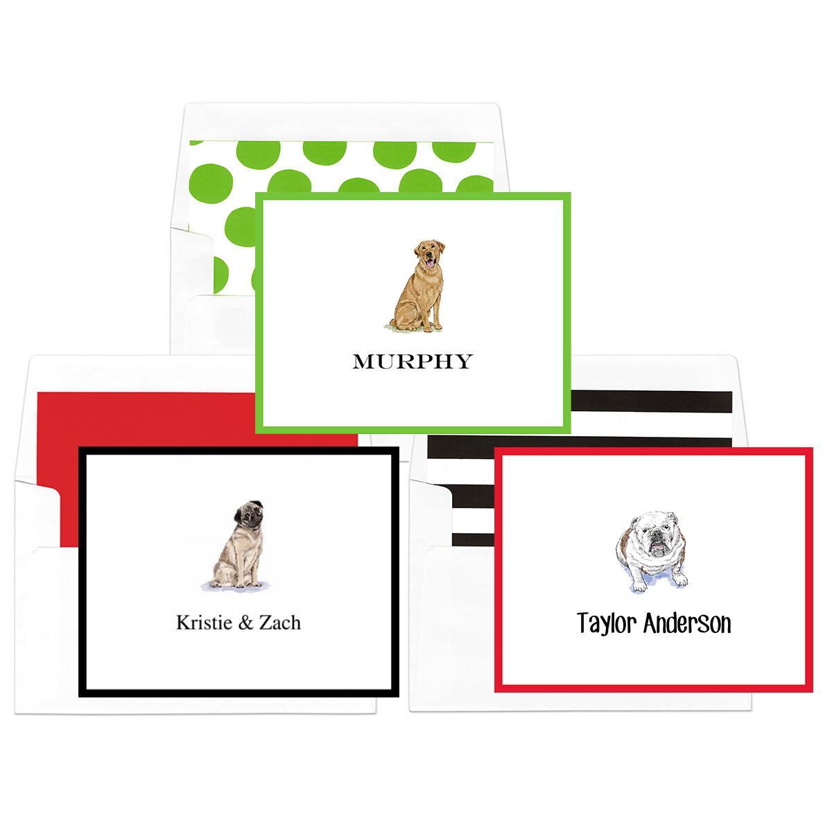 Personalized Pick Your Dog Folded Note Cards