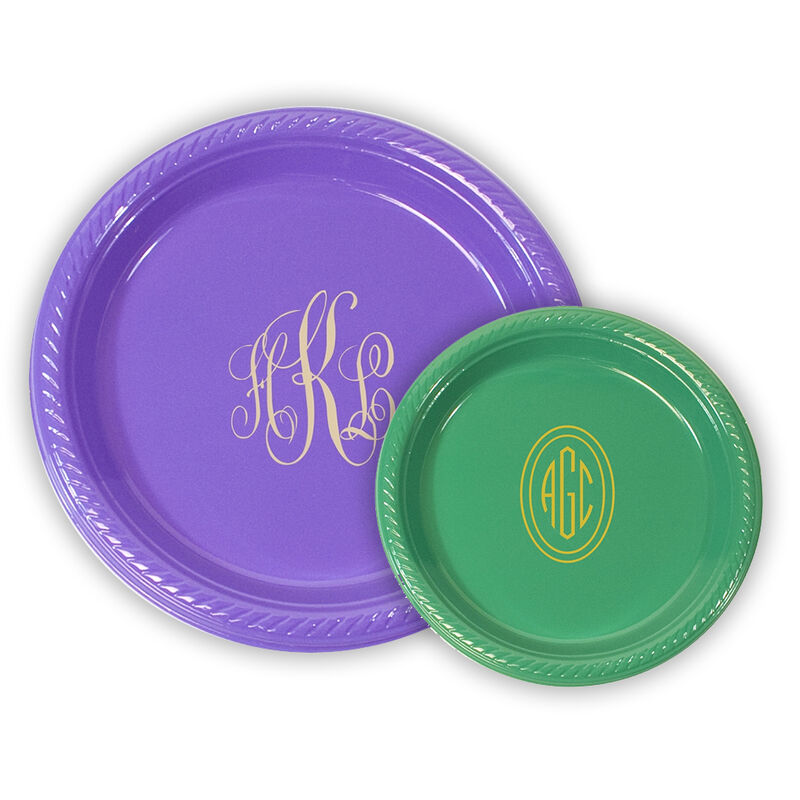 Personalized Design Your Own Monogram Plastic Plates