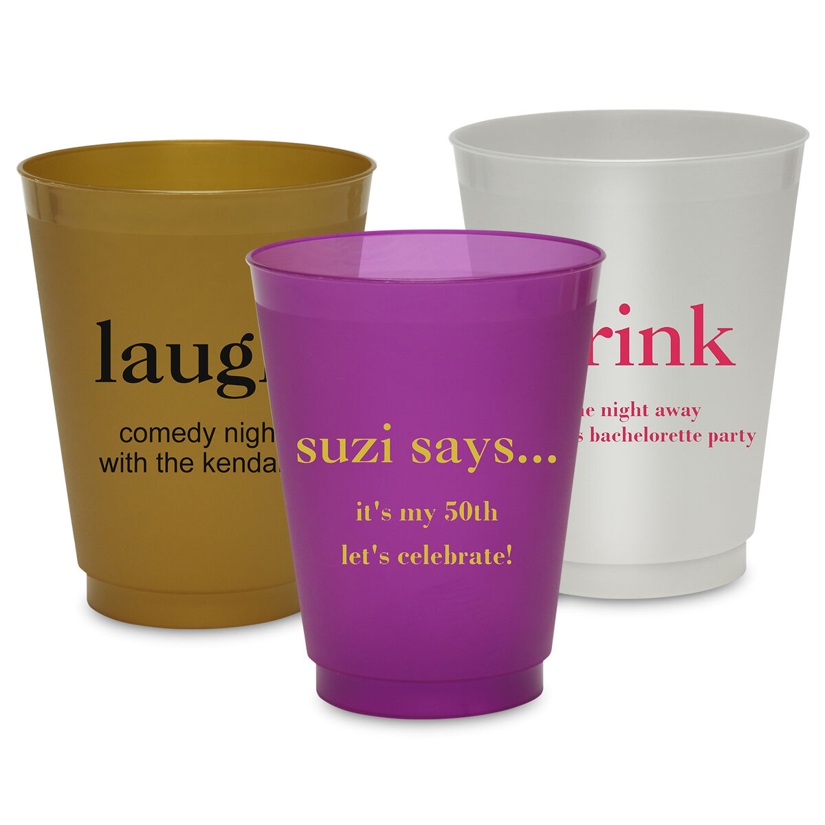 Personalized Design Your Own Big Word Colored Shatterproof Cups