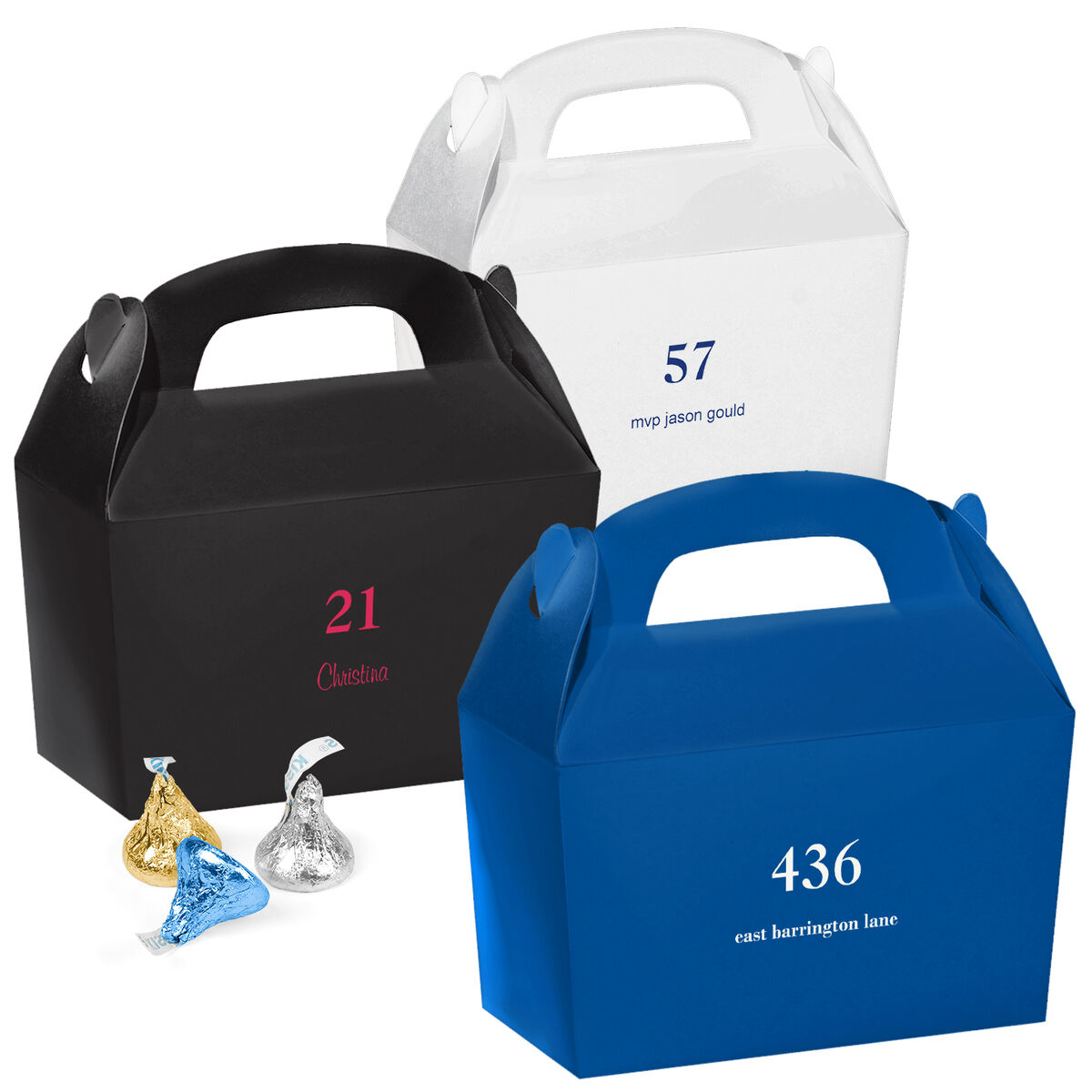 Personalized Design Your Own Big Number Gable Favor Boxes