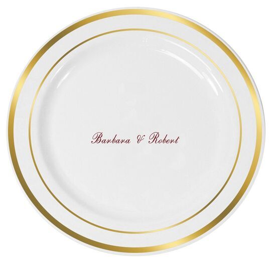Personalized Formal Script Premium Banded Plastic Plates