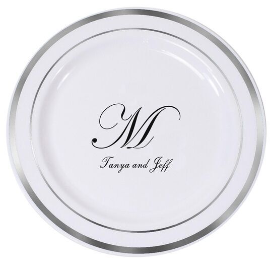Personalized Presidential Initial Premium Banded Plastic Plates