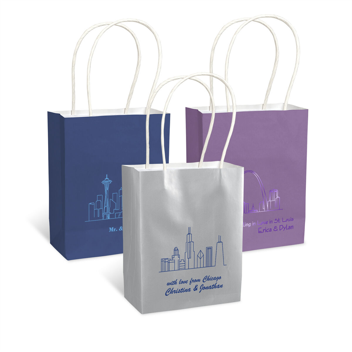 Personalized Design Your Own Skyline Mini Twisted Handled Bags