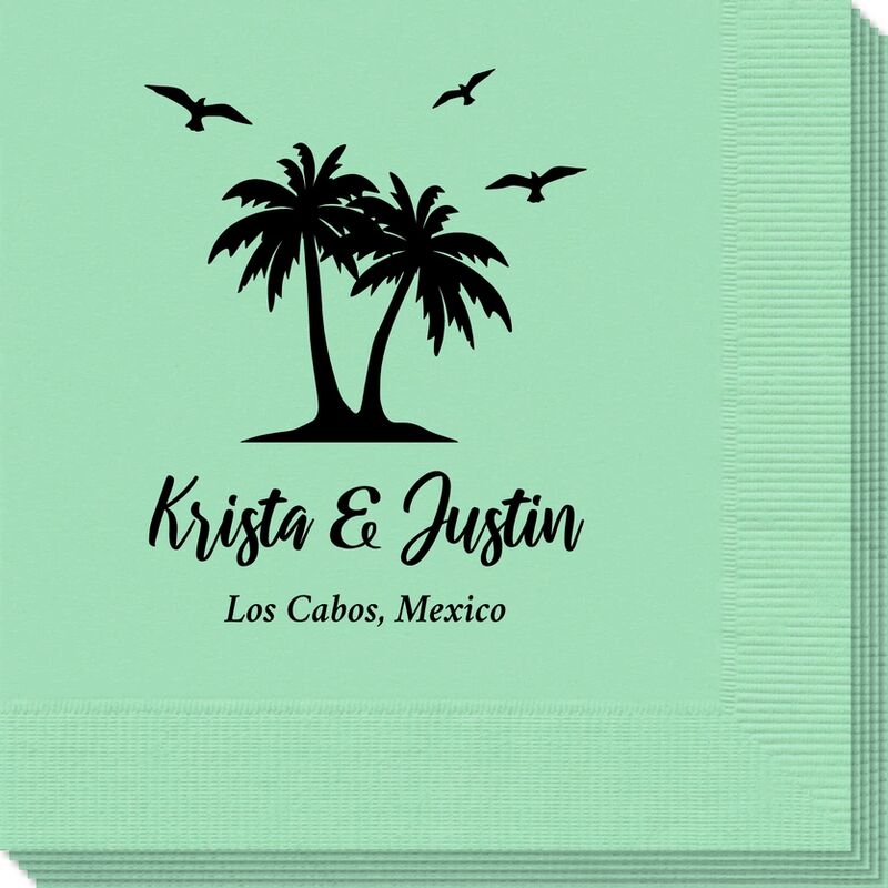 Personalized Palm Tree Island Napkins