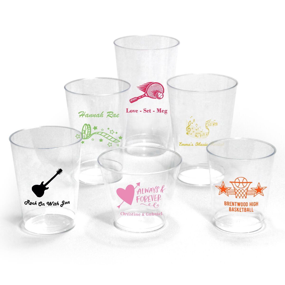 Personalized Design Your Own Theme Clear Plastic Cups