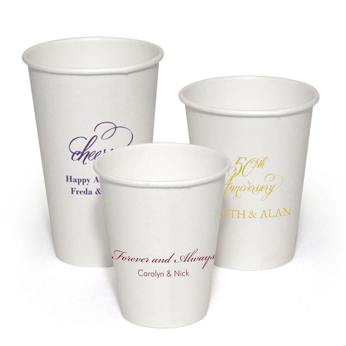 Personalized Design Your Own Anniversary Paper Coffee Cups