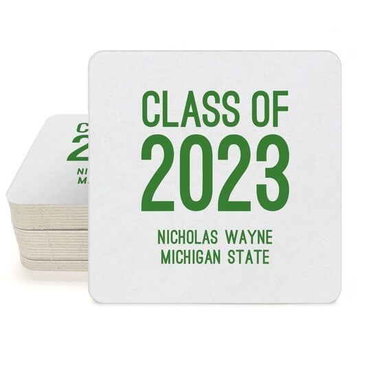 Proud Class of Graduation Square Coasters