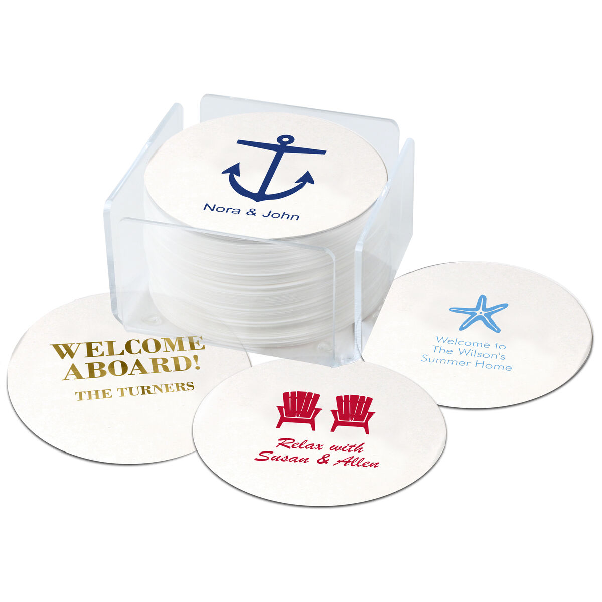 Personalized Design Your Own Nautical Theme Round Coasters