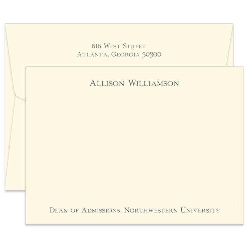 Personalized Triple Thick Parker Flat Note Cards - Raised Ink