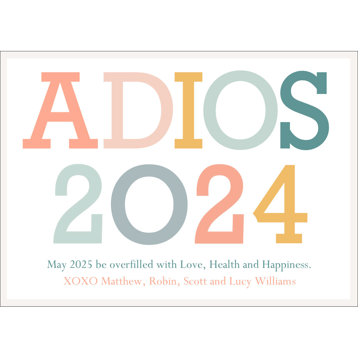 Custom Adios 2024 Holiday Cards