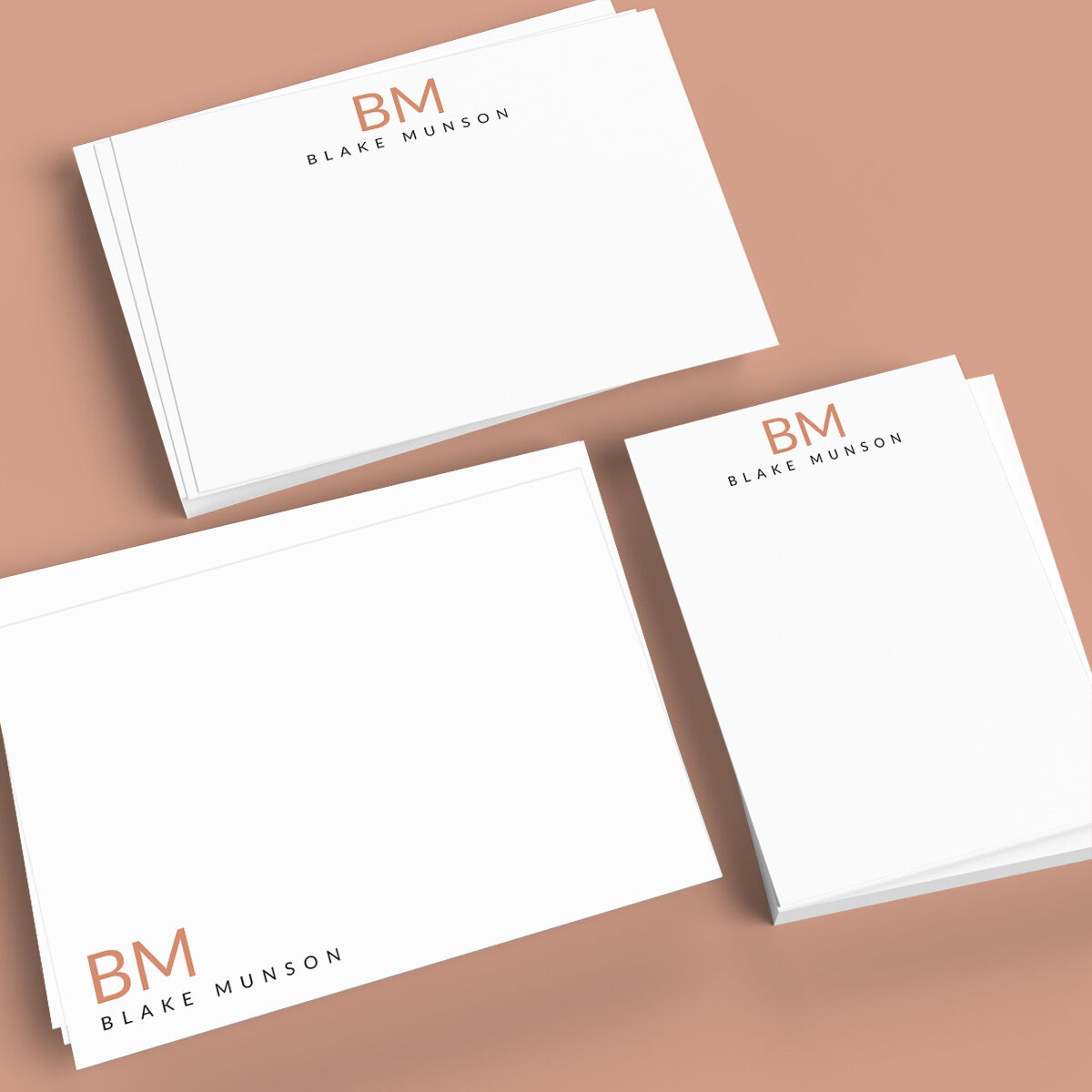 Personalized Epic Initials Flat Note Card Collection