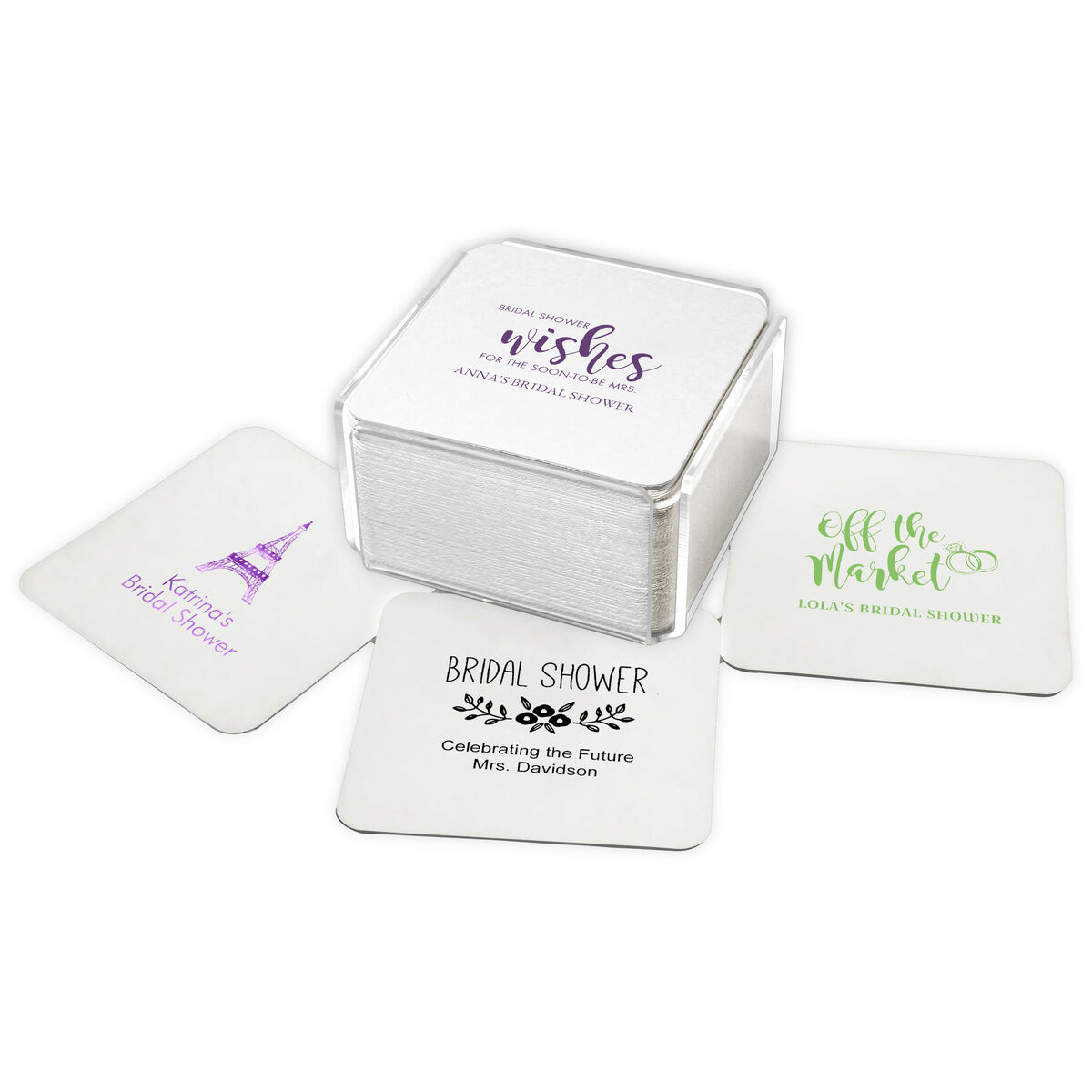 Personalized Design Your Own Bridal Shower Square Coasters