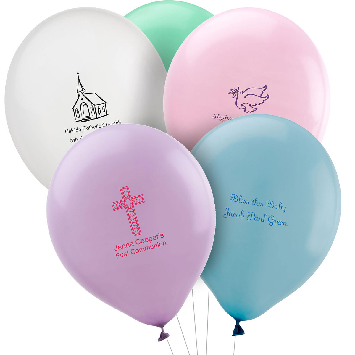 Personalized Design Your Own Christian Celebration Latex Balloons