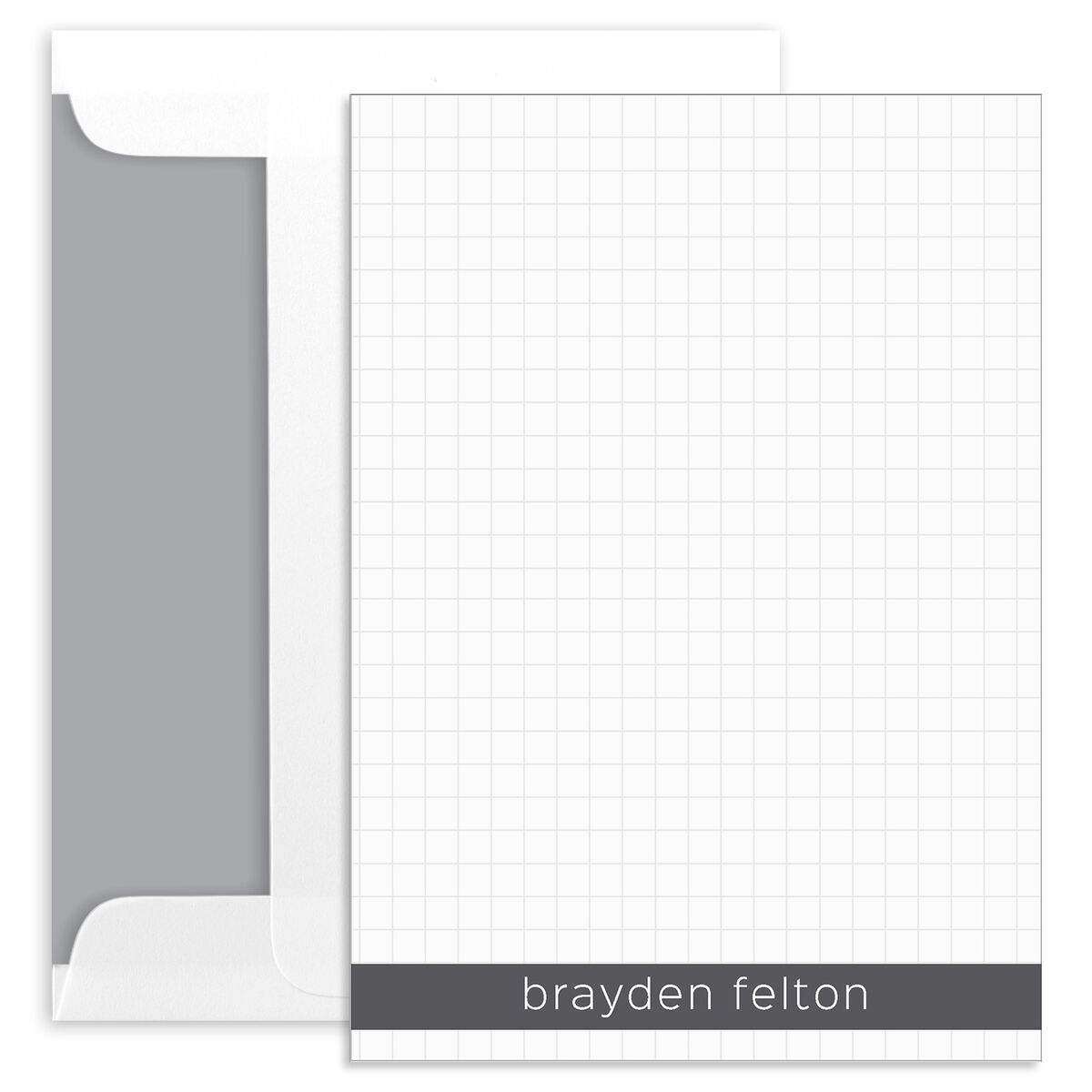 Banded Grid Flat Note Cards