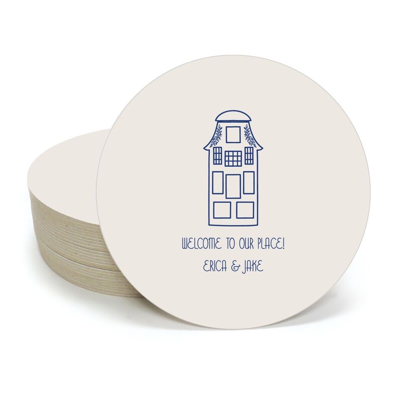 Personalized Townhouse Round Coasters