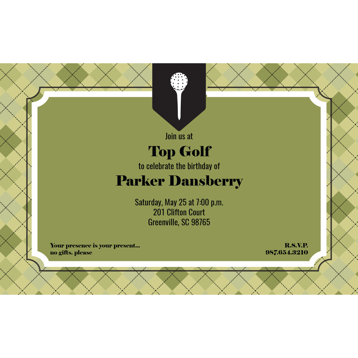 Custom Classic Golfer Invitations