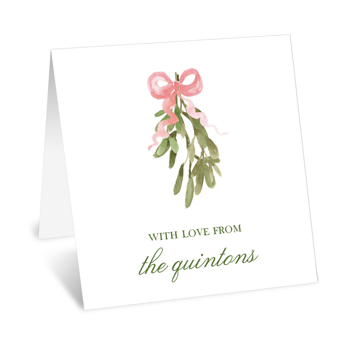Custom Mistletoe Wishes Folded Enclosure Cards