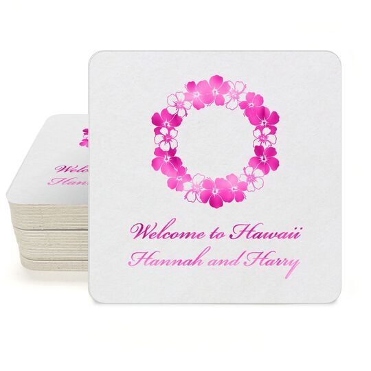 Hawaiian Lei Square Coasters