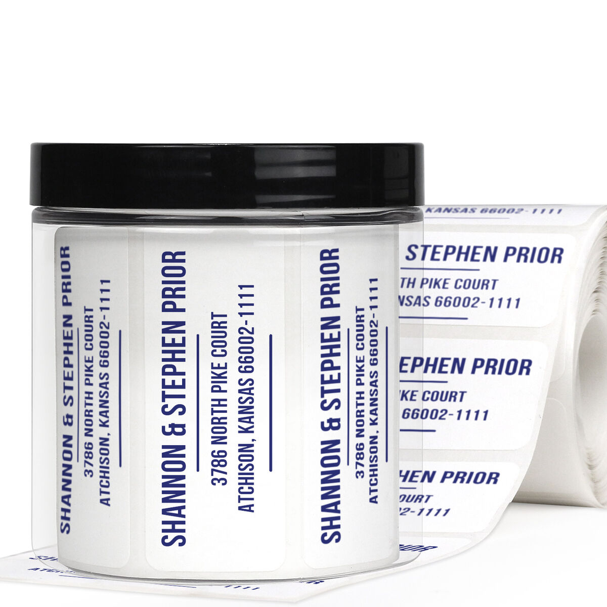 Headline Address Labels in a Jar